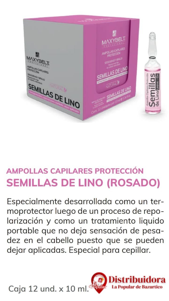 AMPOLLA SEMILLA DE LINO ROSADA, TERMOPROTECTOR, 10ML DE MAXYBELT ...