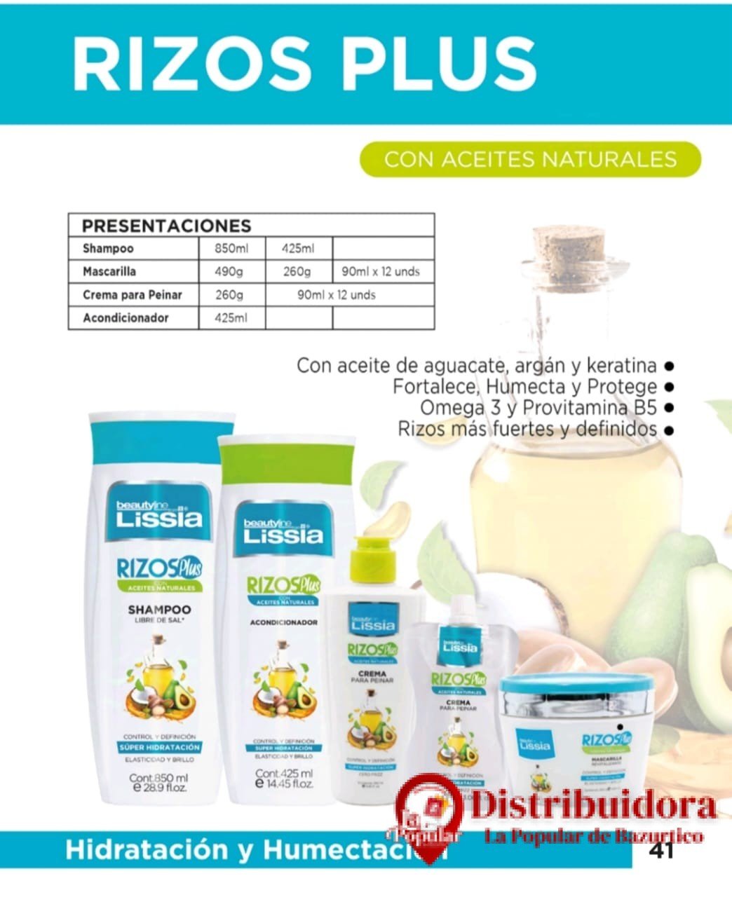 SHAMPOO RIZOS PLUS 425ML DE LISIA | DISTRiBUIDORA LA POPULAR BAZURTICO